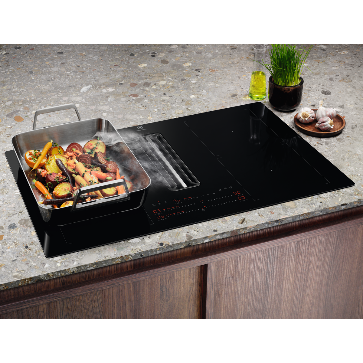85cm UltimateTaste 900 venting induction hob with 4 cooking zones ...