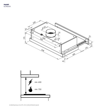 60cm UltimateTaste 300 pull-out extractor hood - ECP6541X | Electrolux ...