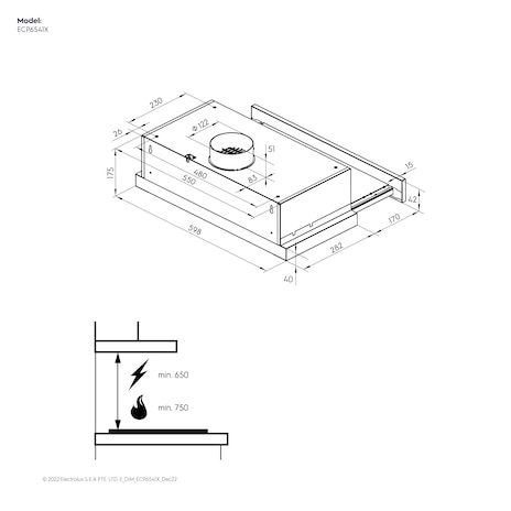 60cm UltimateTaste 300 pull-out extractor hood - ECP6541X | Electrolux ...