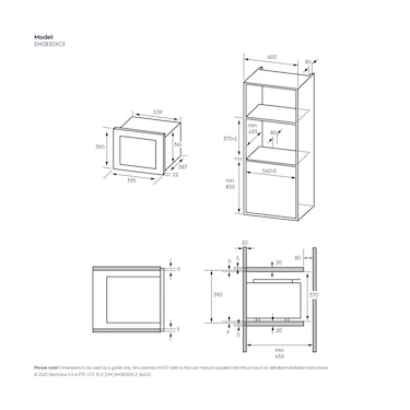 60cm UltimateTaste 900 built-in combination microwave oven with 30L ...