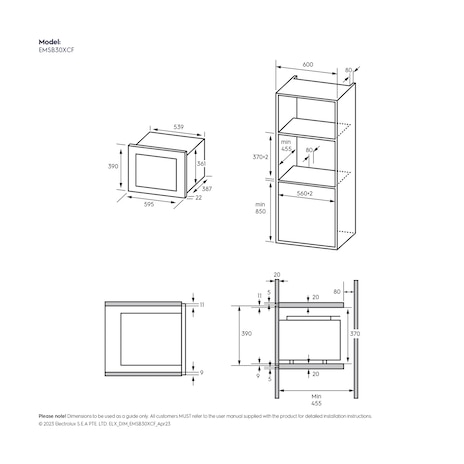 60cm UltimateTaste 900 built-in combination microwave oven with 30L ...