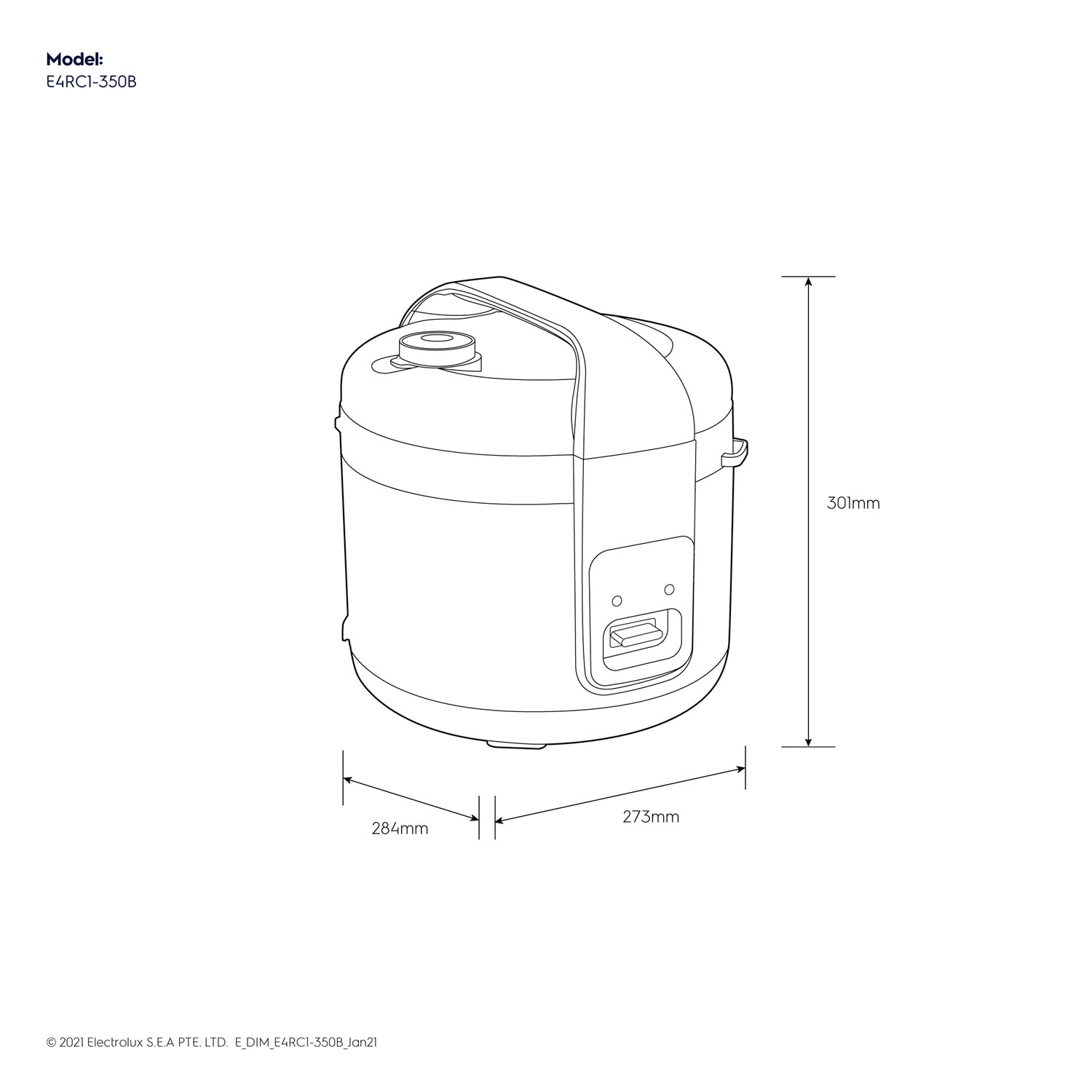 1.8L rice cooker - E4RC1-350B | Electrolux Singapore