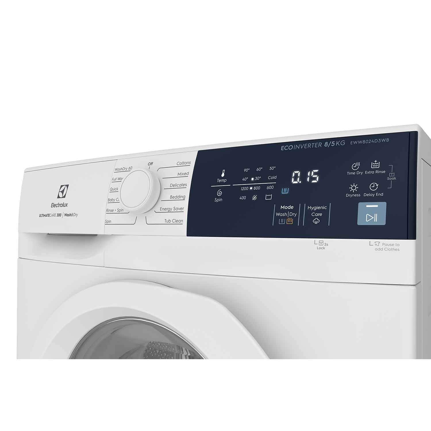 8/5kg UltimateCare 300 washer dryer - EWW8024D3WB | Electrolux Singapore